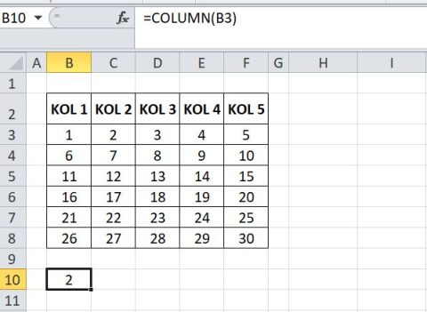 Memahami Fungsi COLUMN dan Fungsi COLUMNS di Excel Beserta Contoh ...