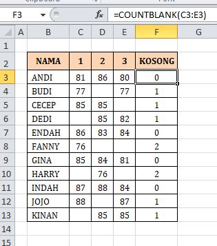 Mengenal Fungsi Isblank dan Countblank di Excel | Depot Excel