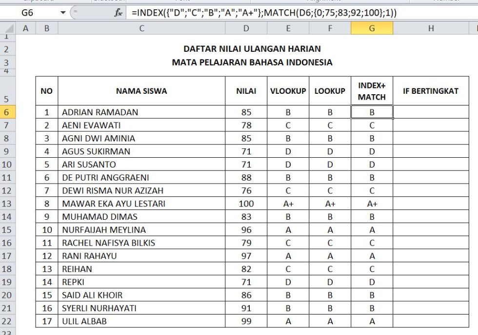 Cara Membuat Rentang Nilai Sesuai KKM di Excel dengan Rumus Sederhana ...