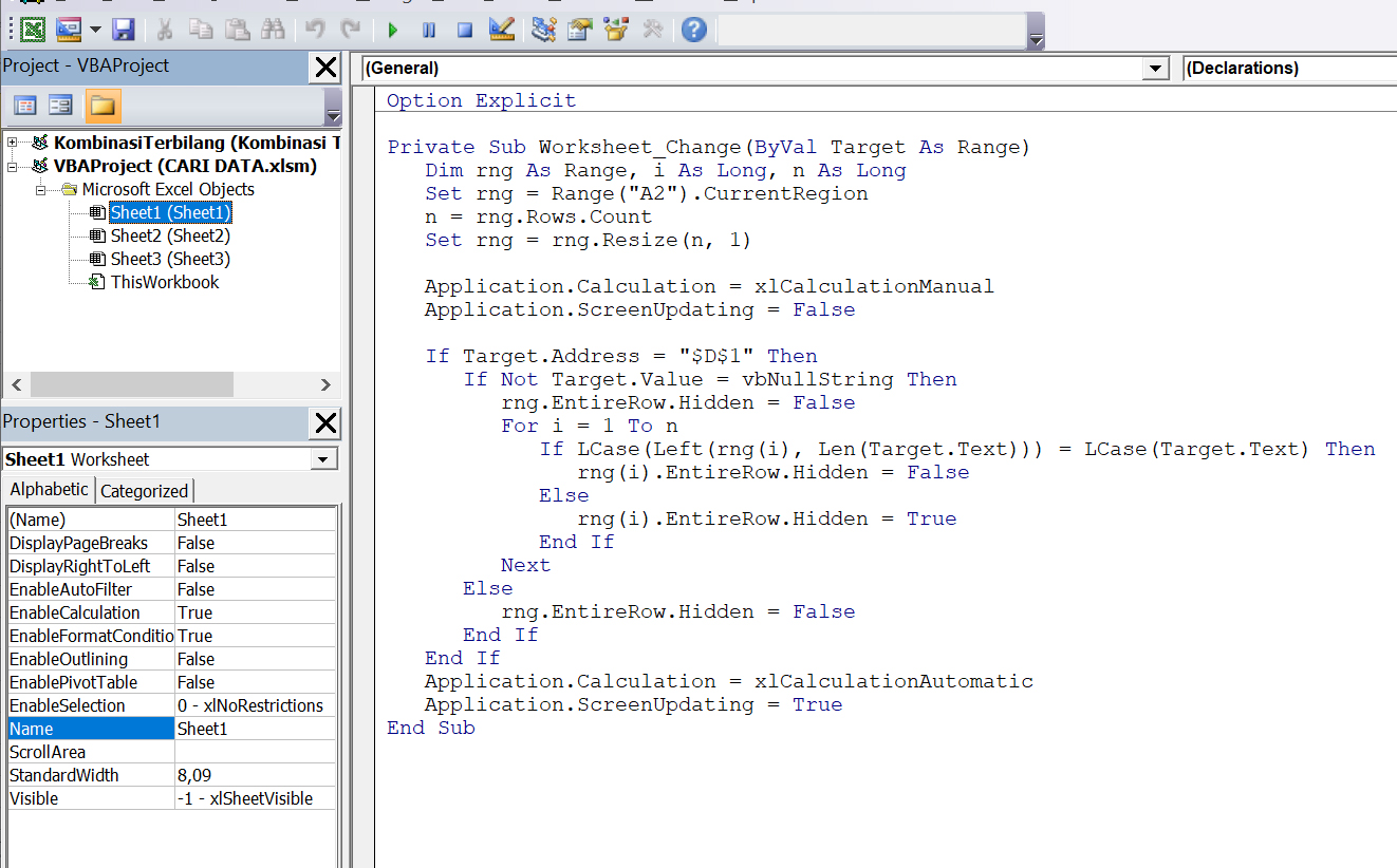 Cara Membuat Mesin Pencarian di Excel Menggunakan VBA Macro Sederhana | Depot Excel