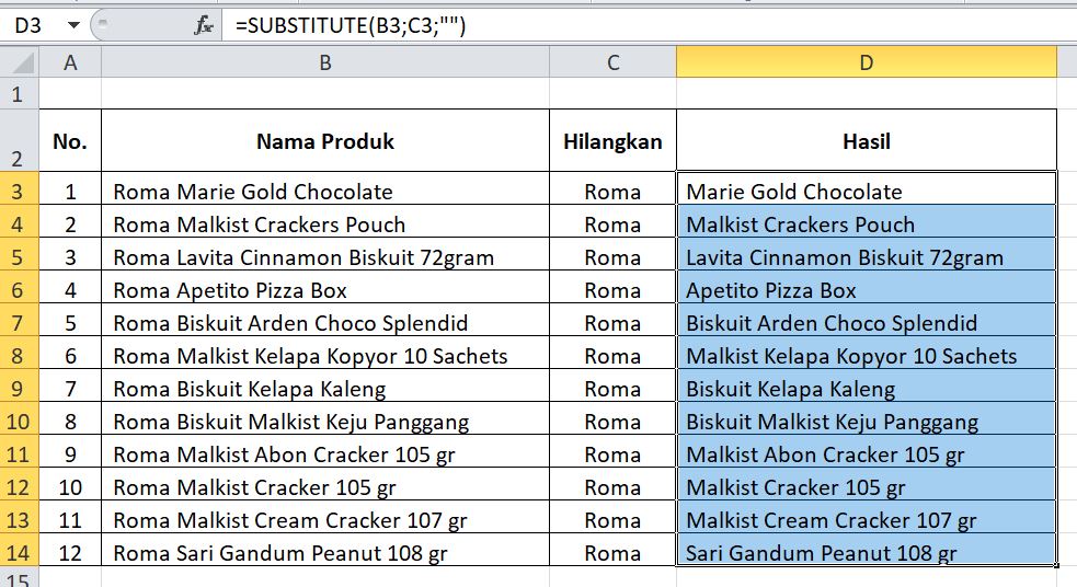 3 Cara Menghilangkan Kata di Excel dengan Rumus Sederhana yang Gampang ...