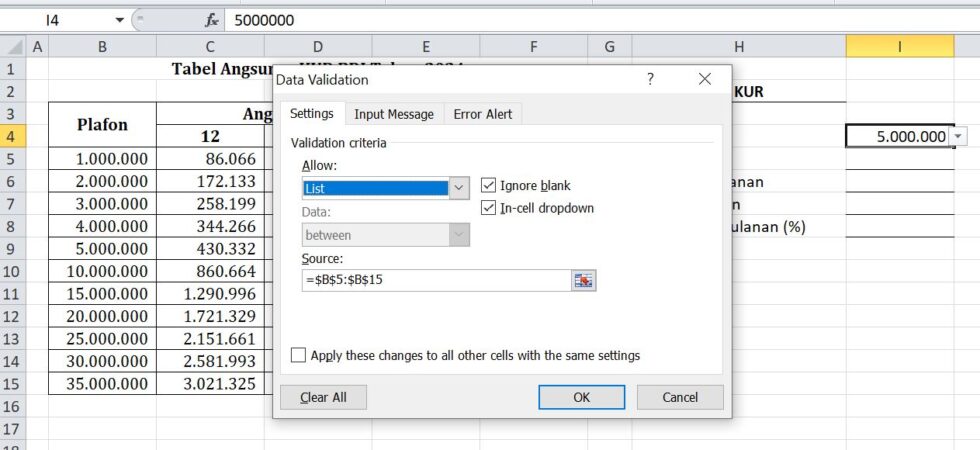 Cara Mudah Menghitung Bunga KUR BRI dengan Rumus Excel | Depot Excel