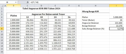 Cara Mudah Menghitung Bunga KUR BRI dengan Rumus Excel | Depot Excel