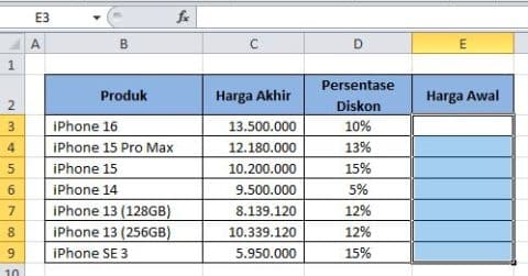 Cara Mengetahui Harga Diskon dengan Mudah dan Cepat dengan Rumus Excel ...