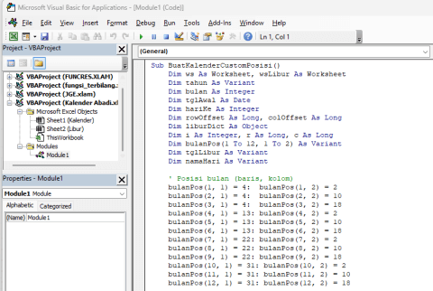 Cara Mudah Membuat Kalender Otomatis di Excel dengan Sekali Klik ...