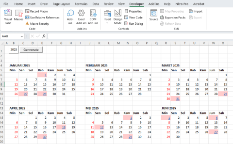 Cara Mudah Membuat Kalender Otomatis di Excel dengan Sekali Klik ...