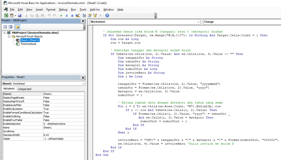 Cara Membuat Nomor Invoice Otomatis di Excel dengan Macro VBA Sederhana ...