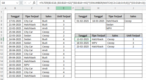 Cara Filter Data Otomatis dengan Banyak Kriteria Menggunakan Rumus ...