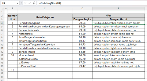 Cara Membuat Terbilang Nilai Ijazah di Excel Otomatis Menggunakan UDF | Depot Excel