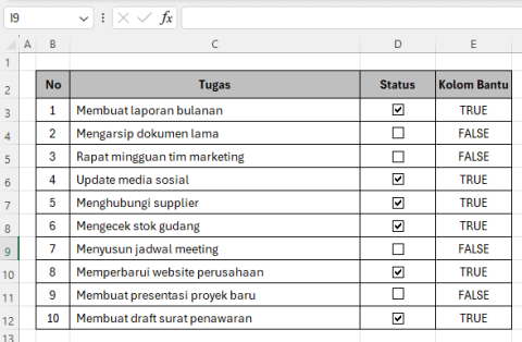Cara Membuat Simbol Ceklis di Excel untuk Checklist Interaktif Otomatis ...