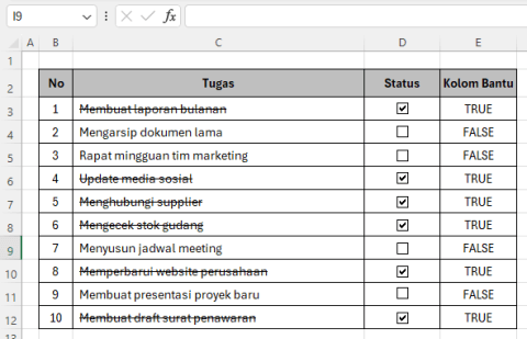 Cara Membuat Simbol Ceklis di Excel untuk Checklist Interaktif Otomatis ...